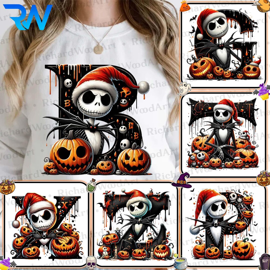 Halloween Doodle Alpha Bundle, Halloween Nightmare Doodle Letters With ...
