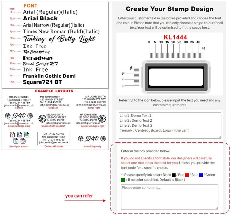 Customized Stamps Deskmate Serise KL1444 Our Self-inking Stamp Promises ...