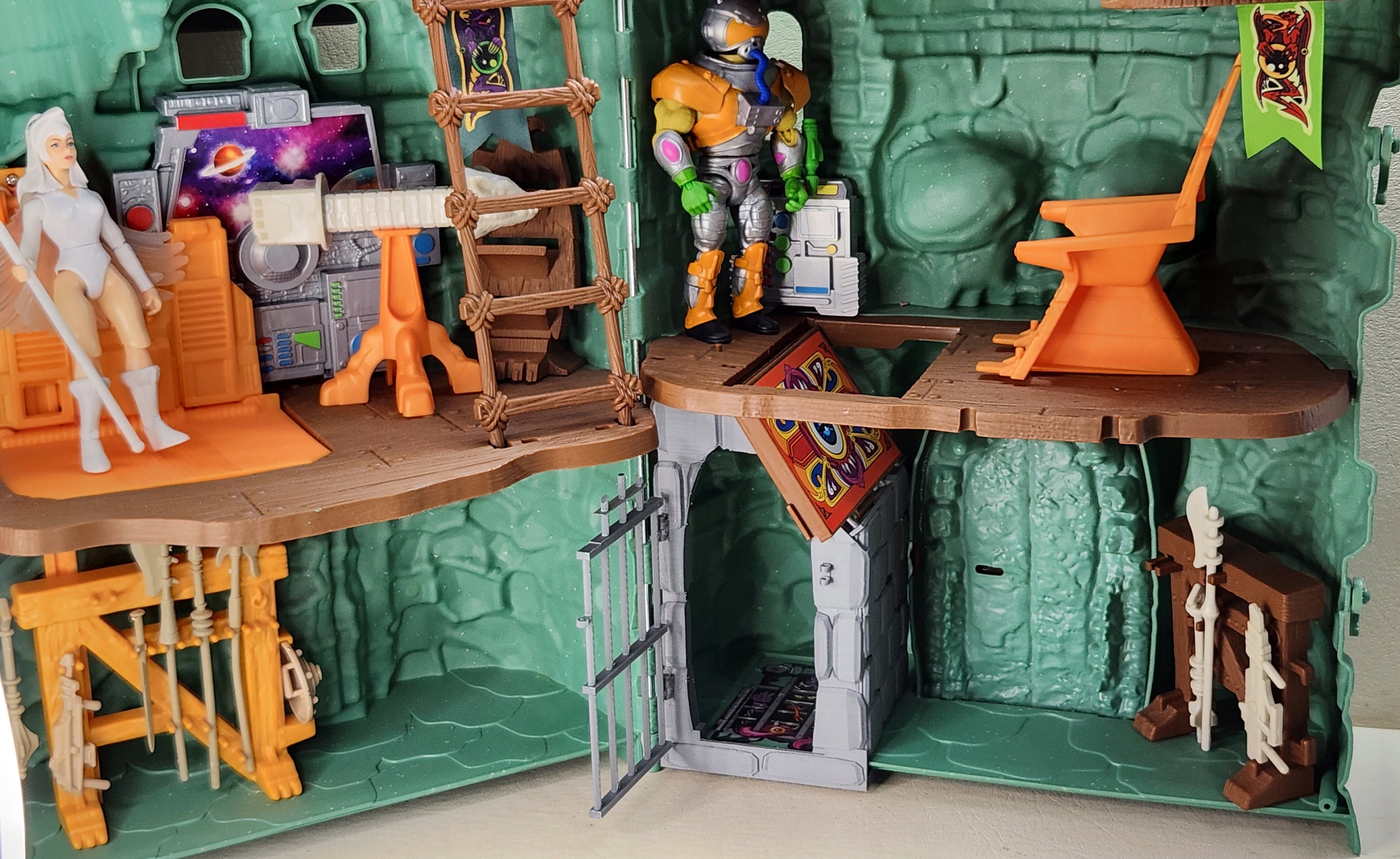 Add-on Dungeon Jail Cell 3D Printed for MOTU Origins Castle Grayskull ...