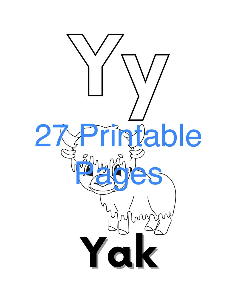 27 Printable Animal Alphabet Cute Coloring Pages Worksheets for Kids ...