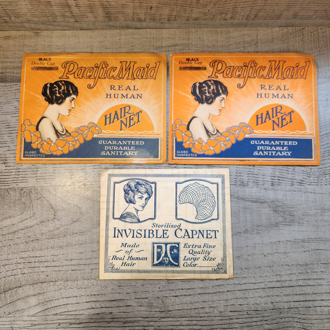 1920s Real Human Hair Hair Net Set of 3, Antique Hair Nets Made From ...