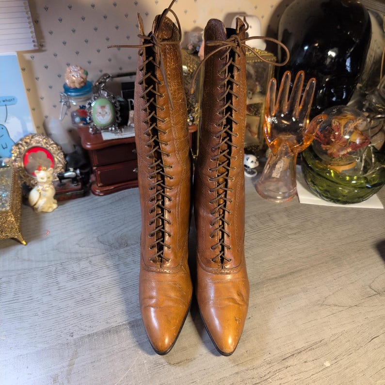 Antique Victorian Era Boots Tall Leather Boots 1800s/1900s Victorian ...
