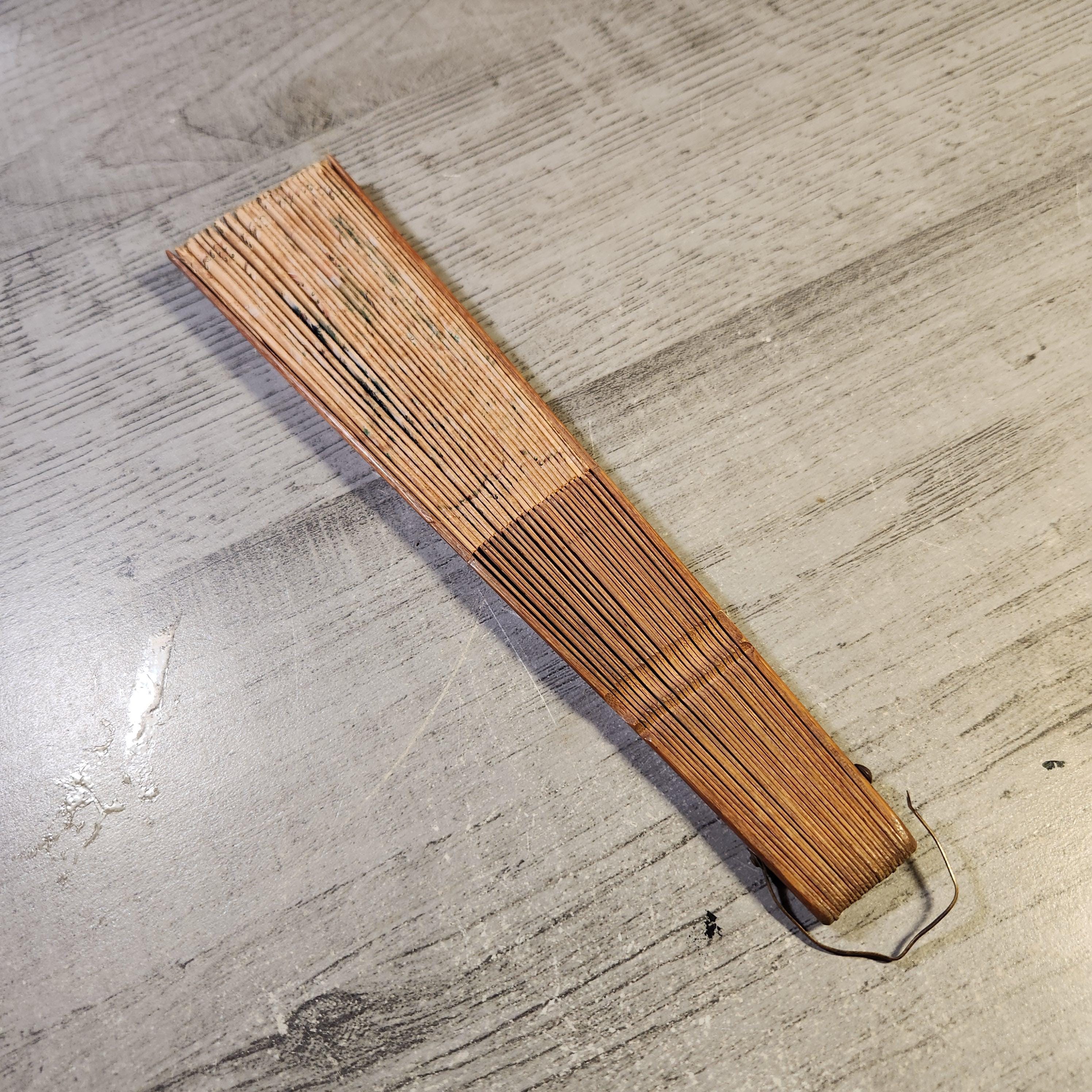 Real Victorian Era Folding Hand Fan 1800s Paper Fan Hand Painted Early ...