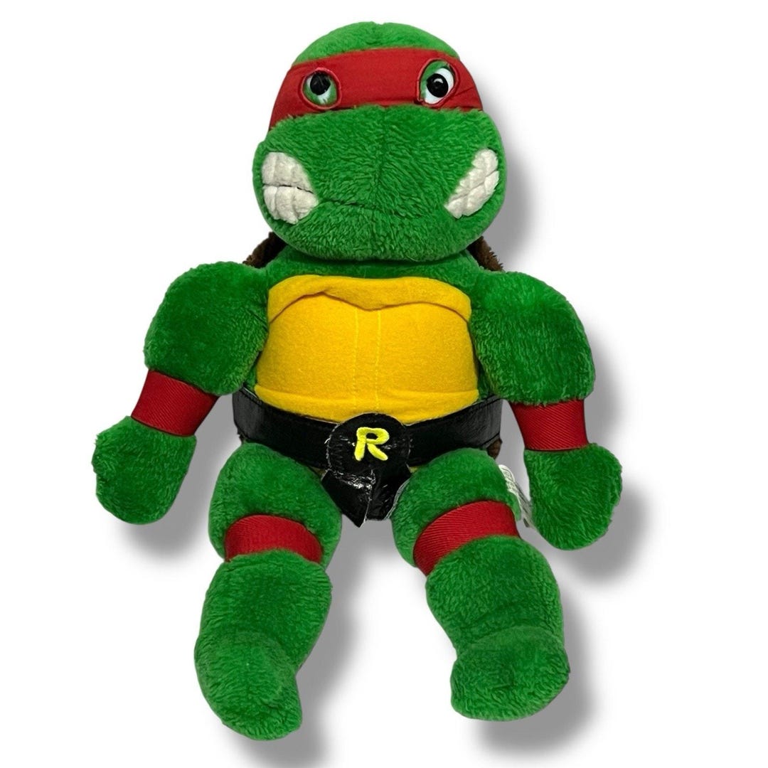 VTG Teenage Mutant Ninja Turtles TMNT 1989 Raphael Stuffed Animal Plush ...