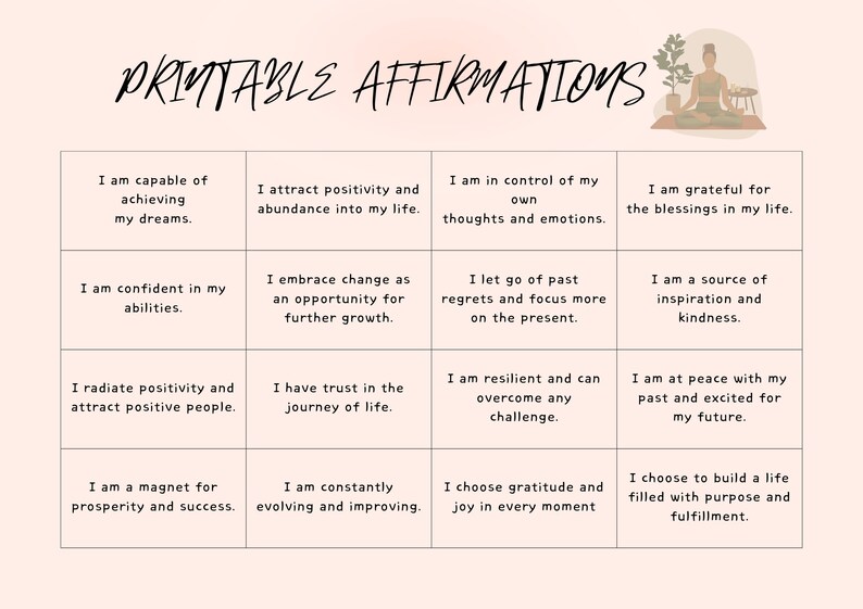 Printable Affirmation Cards - Etsy