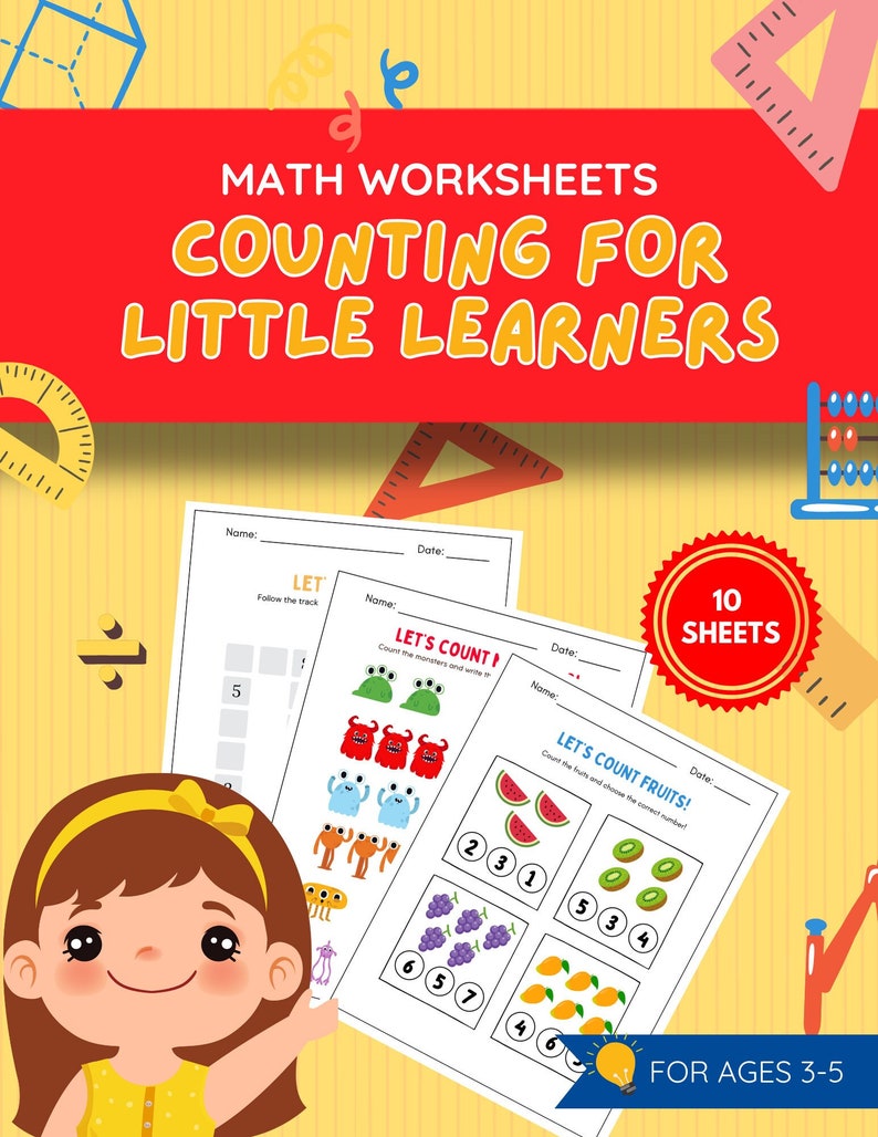 Printable Math Worksheets, Counting Practice Sheets, Math Learning ...