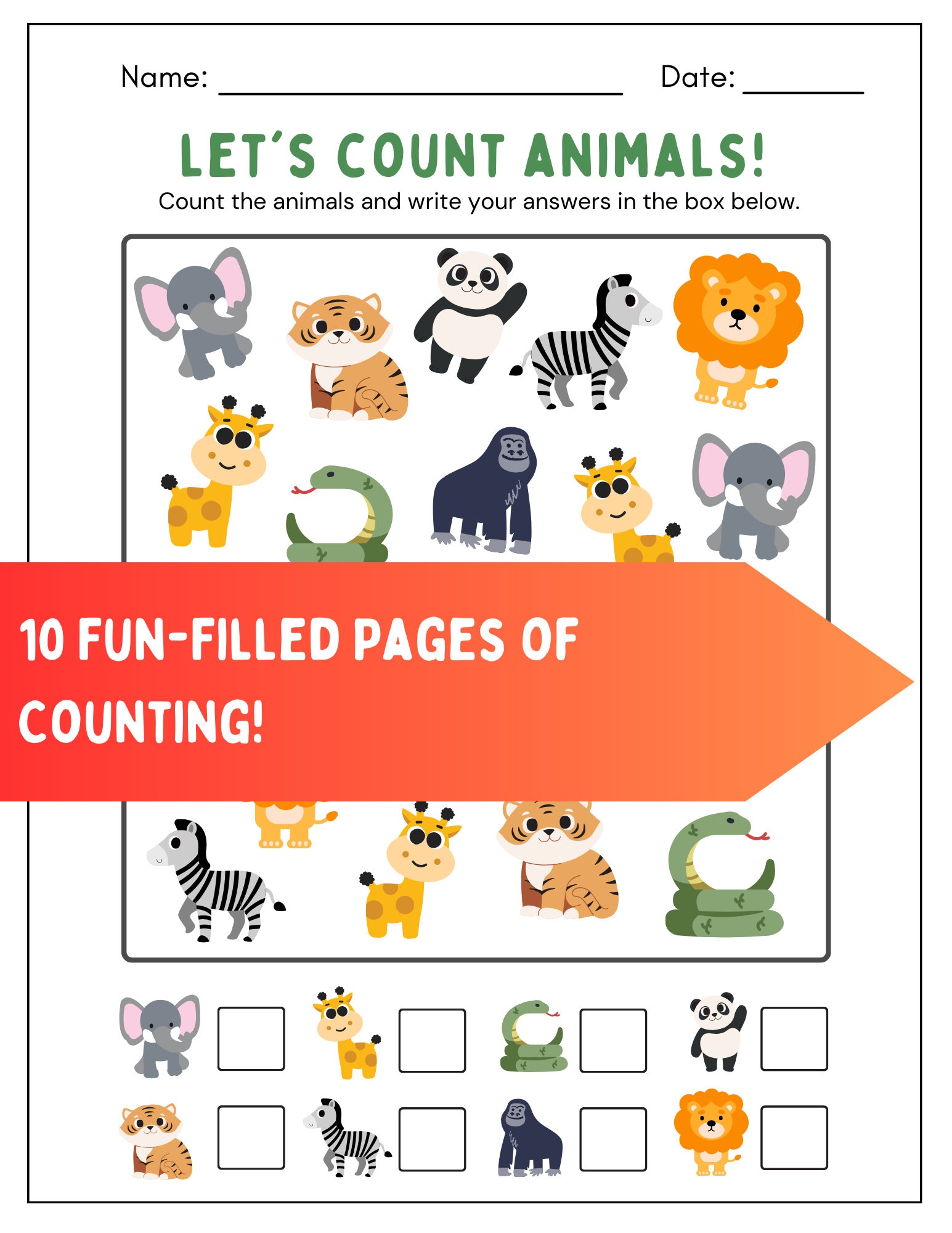 Printable Math Worksheets, Counting Practice Sheets, Math Learning ...
