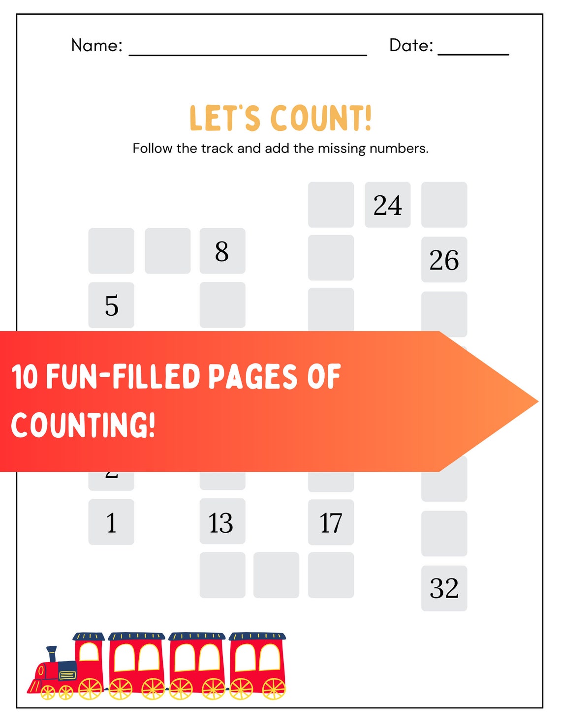 Printable Math Worksheets, Counting Practice Sheets, Math Learning ...