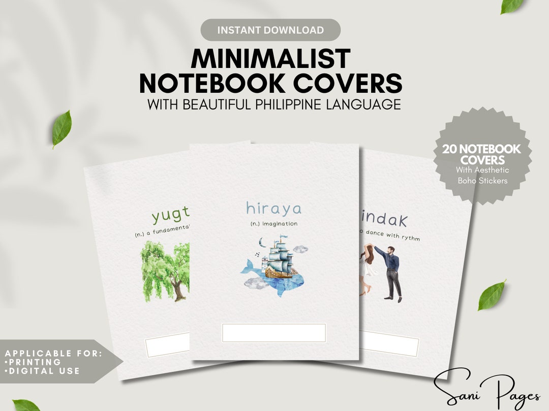20 Minimal Aesthetic Notebook Covers BUNDLE, Goodnotes Digital Covers ...