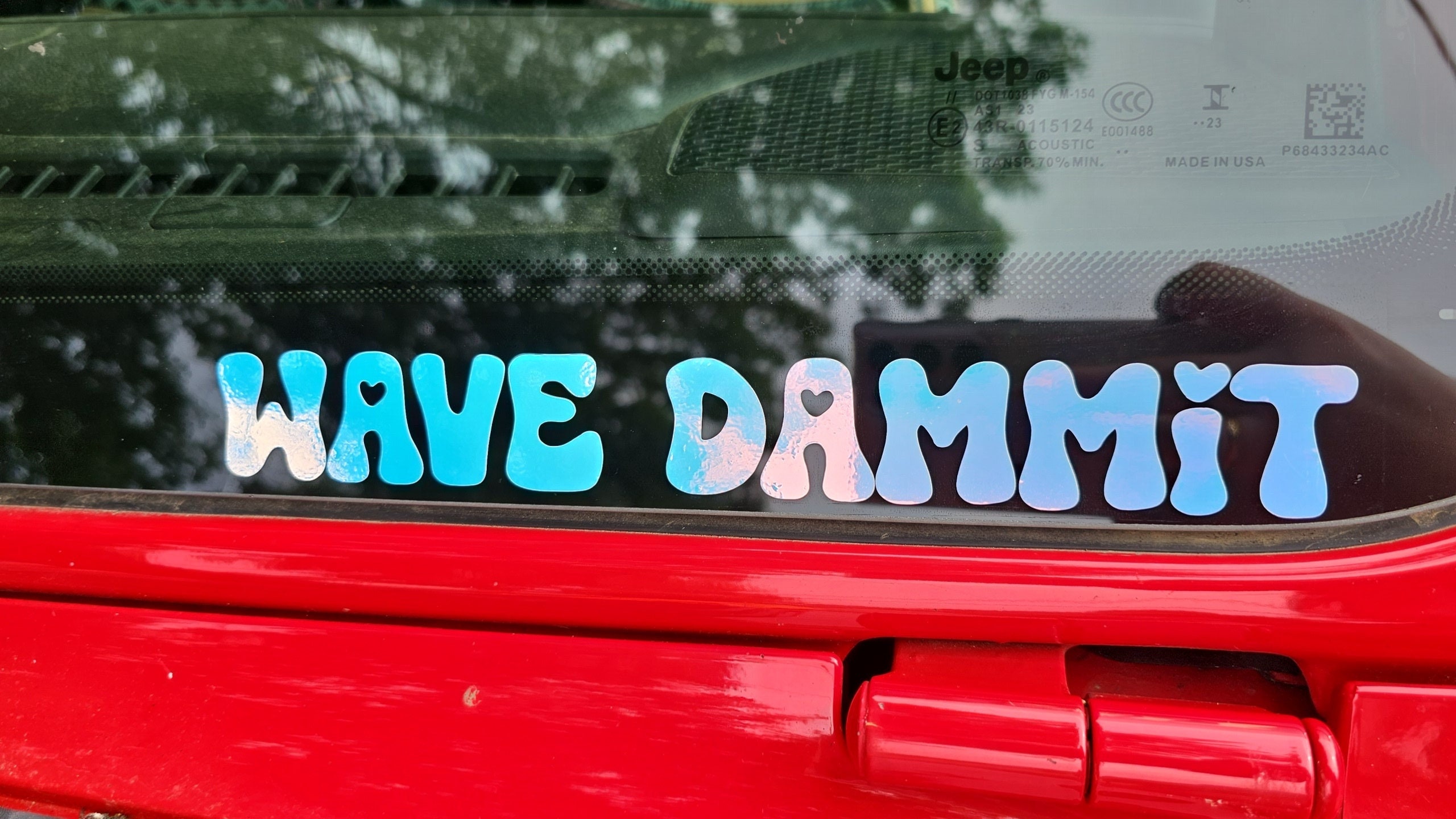 Wave Dammit. Jeep. Window Decal. Etsy