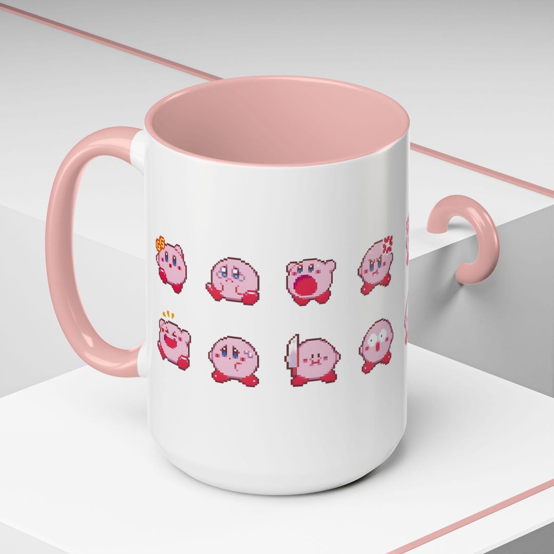 Kirby Coffee Mug 11, 15oz Cute Cartoon Mug, Accent Ceramic Mug Cute ...