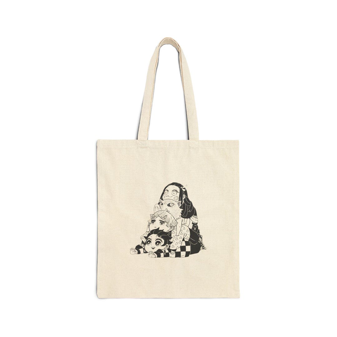 Demon Slayer Tote Bag, Anime Bag, Cotton Canvas Tote Bag Kimetsu No ...