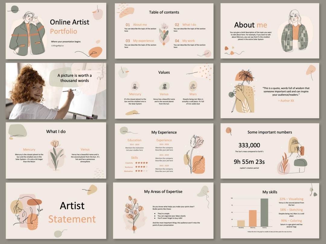 Editable Artist Portfolio Powerpoint Template Creative and Professional ...