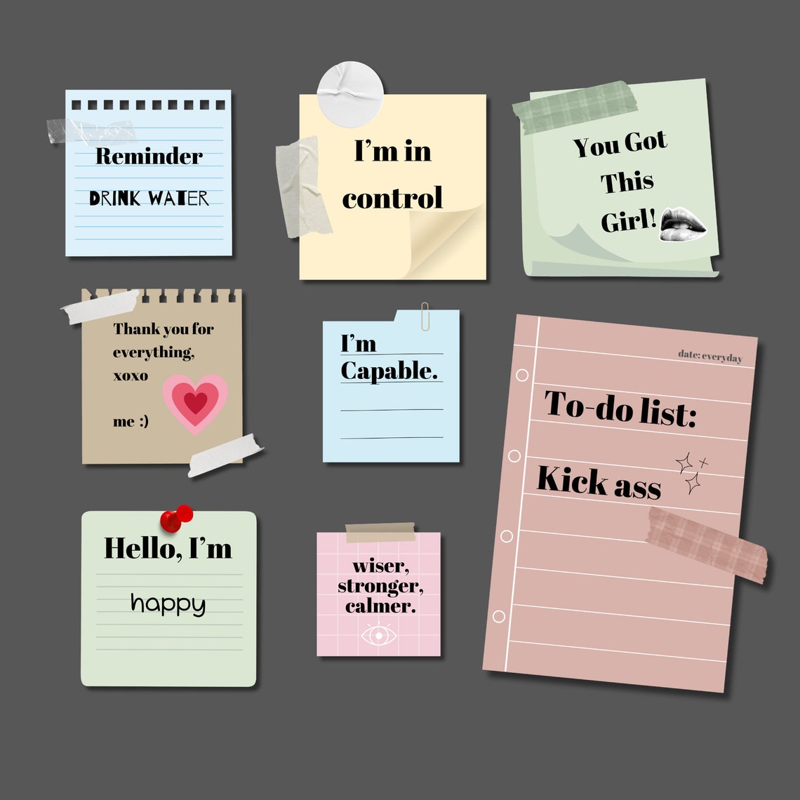 Printable Stickers Everyday Affirmation Digital Printable Self-love ...