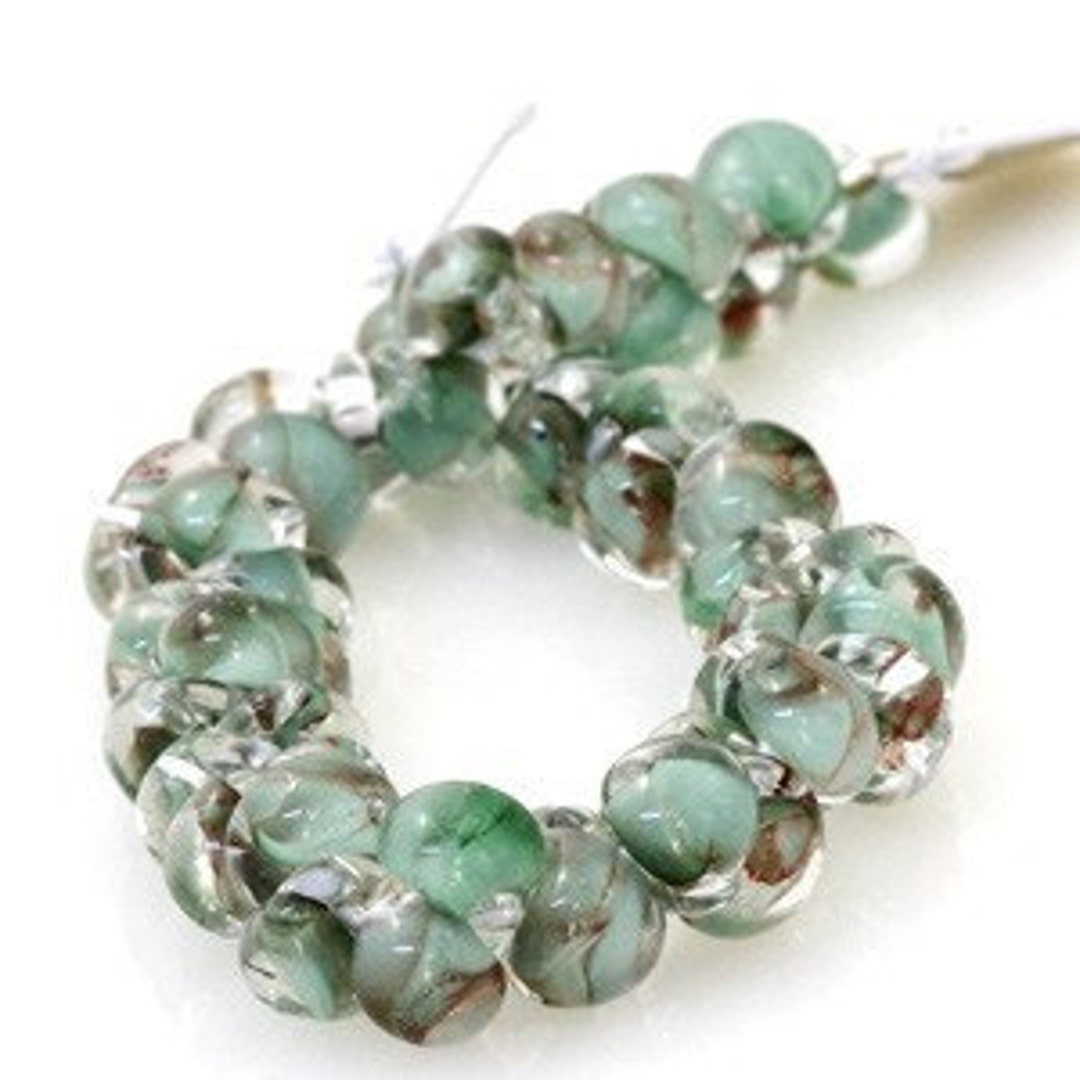 10 Sea Grass 10mm Teardrop Beads Handmade Lampwork Boro Glass 21812 - Etsy