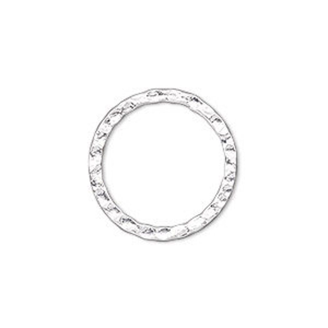 5 Focal Rings, 20mm Double-sided Hammered Open Round. - Etsy
