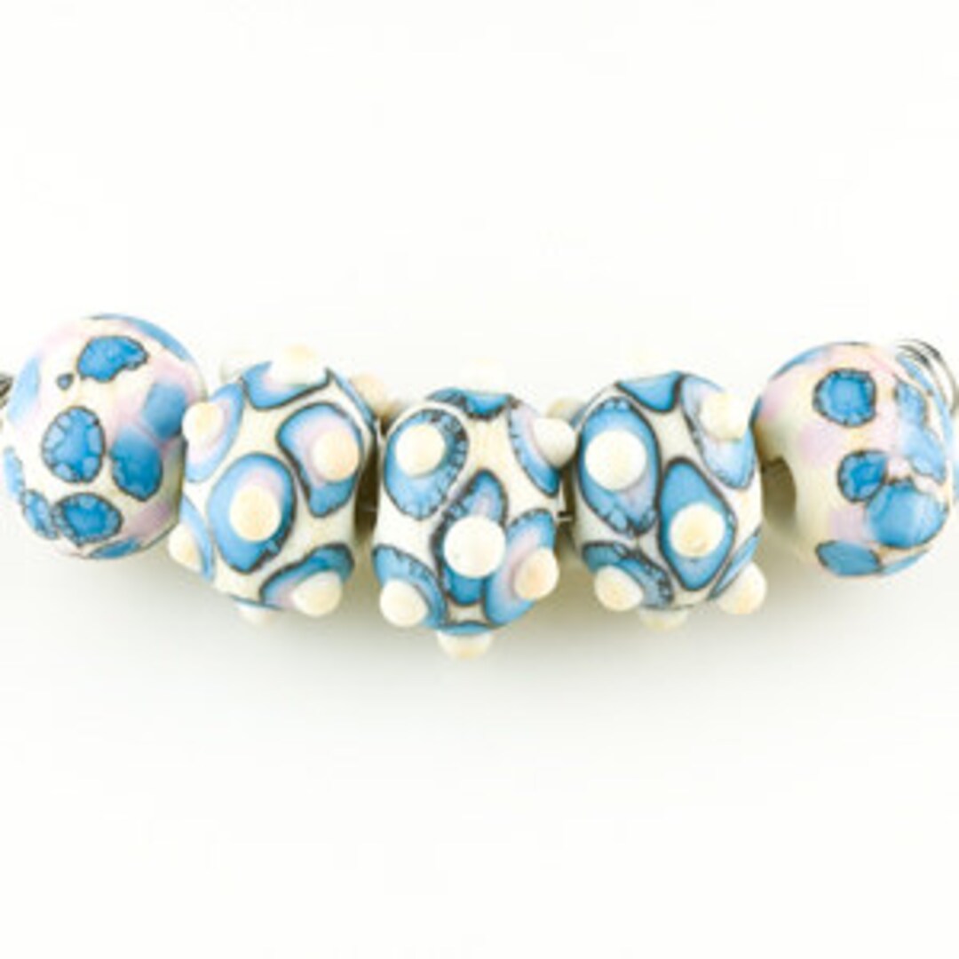 A Set of 5 Handmade Marble Beads, Water Painting (22597) - Etsy
