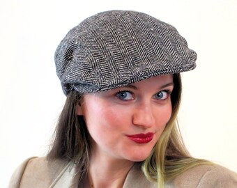 Driving Cap Herringbone - Etsy