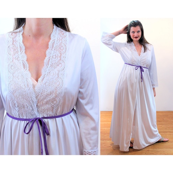 80s "Vassarette" Negligee M, Vintage Pastel Light Blu… - Gem