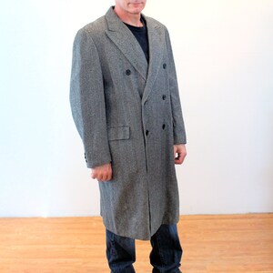 60s Harrods Great Coat 44 L XL, Vintage Gray Herringbone 1967 chester ...