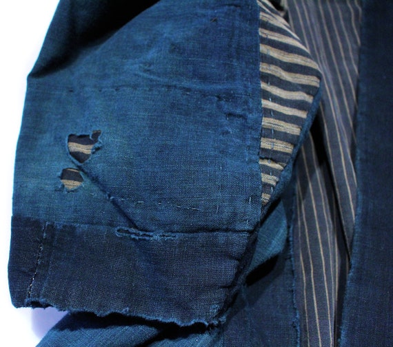 1920s Japanese Boro Jacket M, Vintage Indigo Blue Rar… - Gem