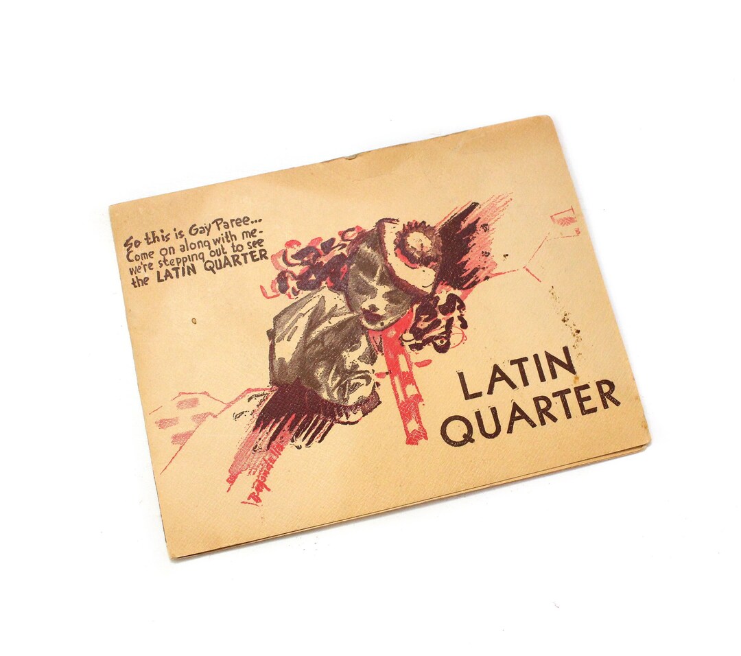 1940s latin Quarter Photo Folder, Vintage 40s Nightclub Fashion ...