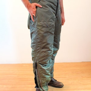 60s US Air Force Flight Pants 32 X 27.5, Vintage Green Insulated ...