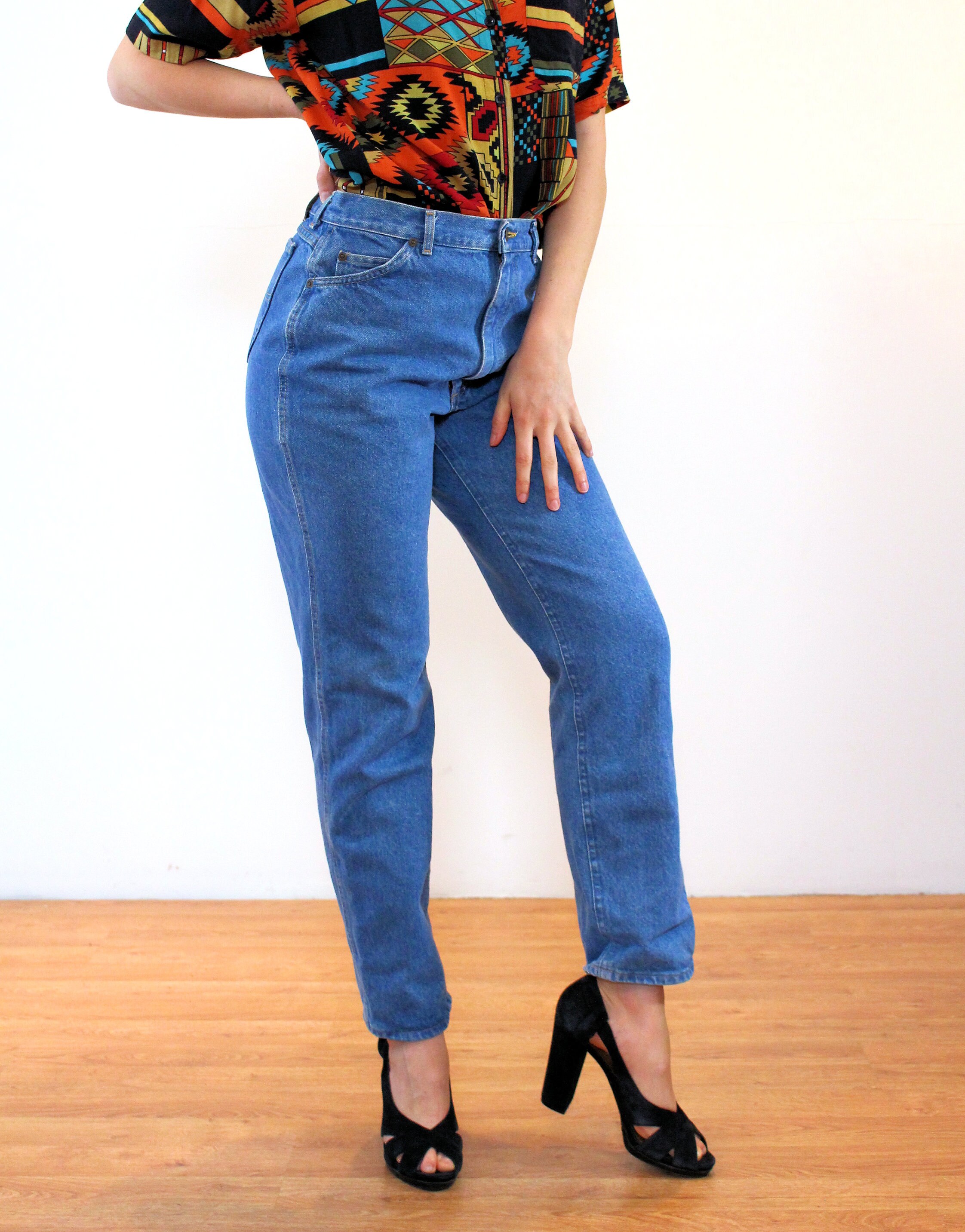 80s Lee Blue Jeans 31 x 31 Vintage Highwaisted Cotton Denim | Etsy