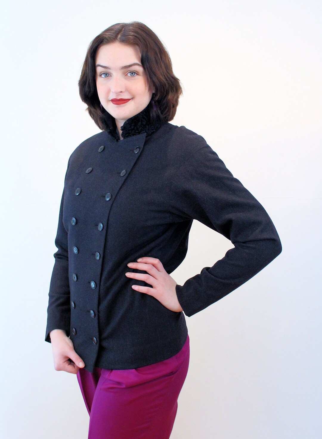 50s RARE Madeleine Casalino Jacket M, Vintage 1950s French Designer ...