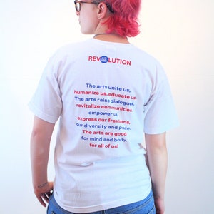 Y2K "the Arts Make America Great" T-shirt M, Vintage White Red Blue ...