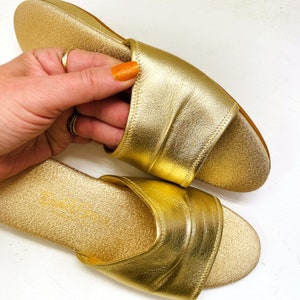 60s Daniel Green Gold Slippers 7, Vintage New Old Stock Metallic Slip ...