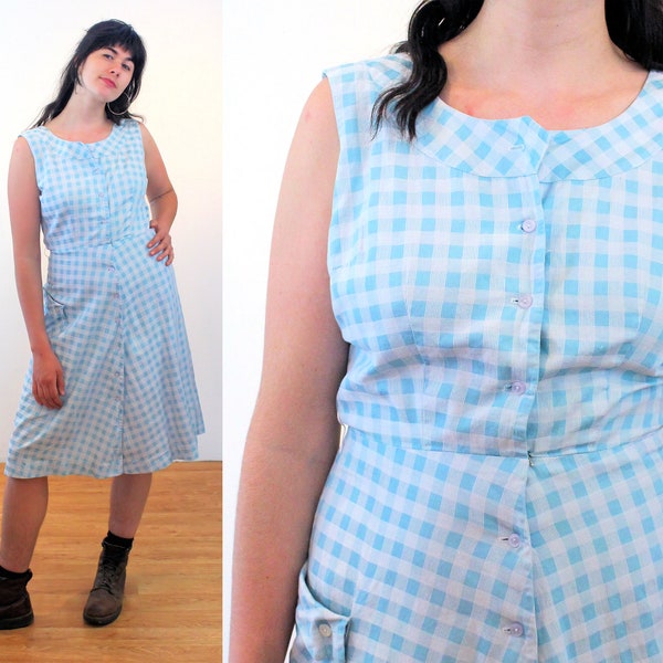 Blue White Checkered Dress - Etsy