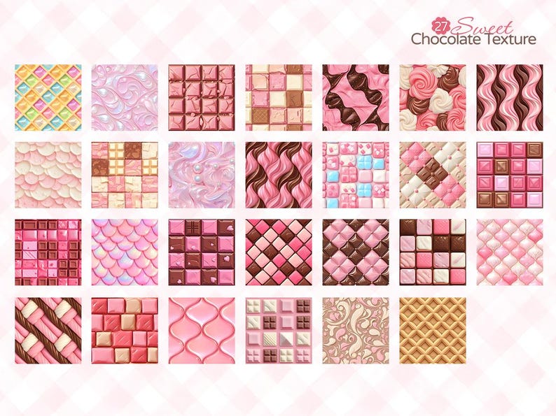 Chocolate Texture Seamless Paper: 3D Valentine Patterns (digital ...