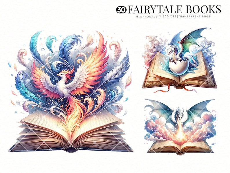 Watercolor Fairytale Book Clipart Bundle: Magical Storybook ...
