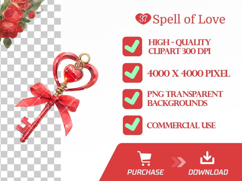 Love Spell Clipart Bundle: Red Witch Valentine's Theme (37 PNG Files ...