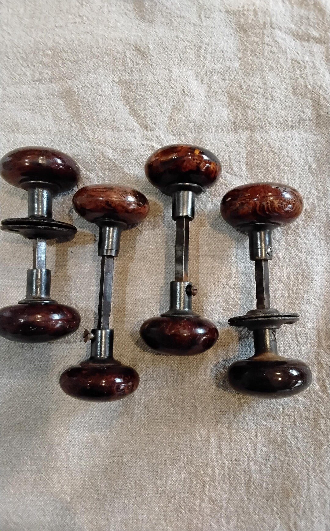 Four Sets total 8 Knobs of Antique Bennington Pottery Door Knobs. Some Hardware Included. - Etsy