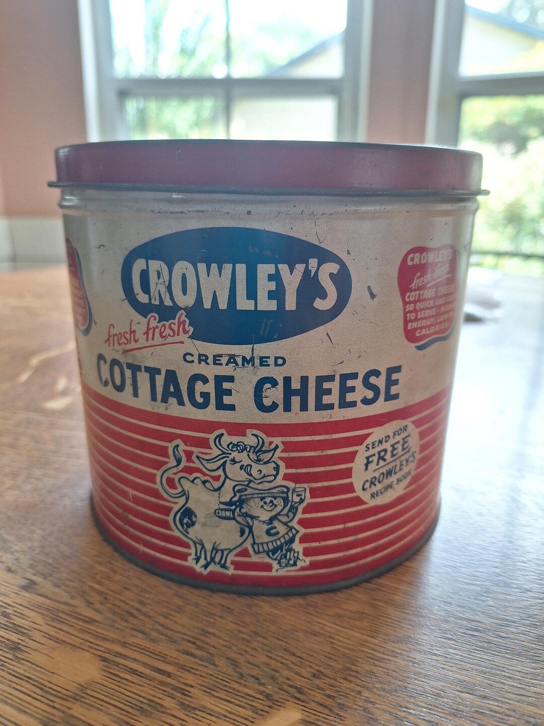 Vintage Crowley's Creamed Cottage Cheese 5 Lb Tin. Great Addition to ...