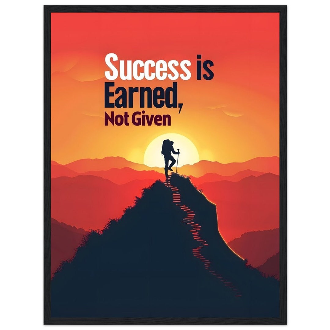 Motivational Poster Inspirational Climber Wall Art for Office, Home, or ...