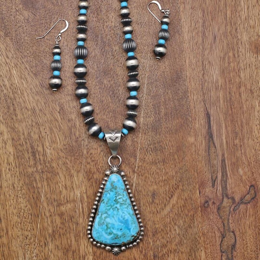 Large Triangle Shaped Pendant & Necklace Set - Etsy