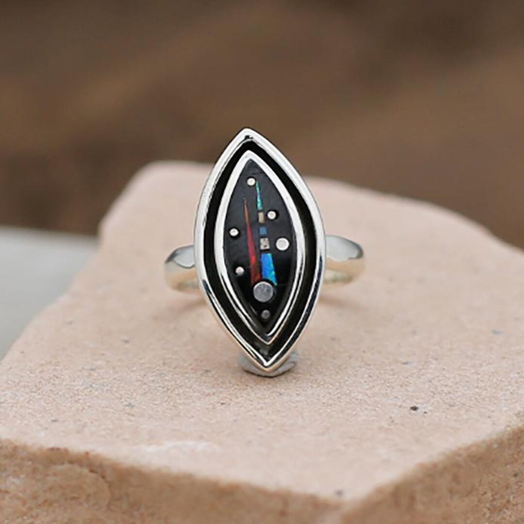 Shooting Star Night Sky Ring - Etsy