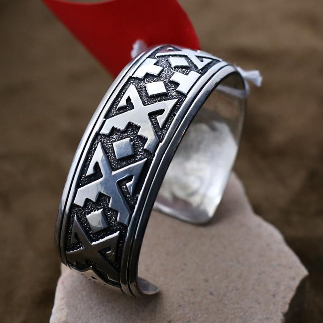 Pawn Jewelry Large Navajo Overlay Bracelet - Etsy