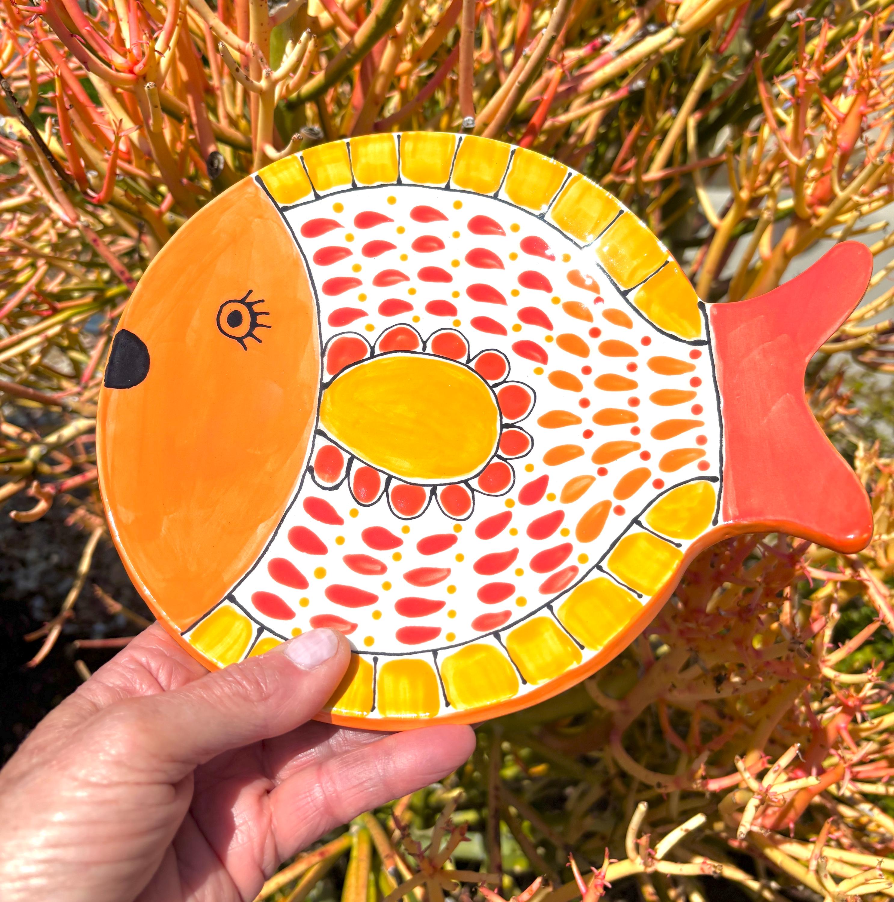Ceramic Fish Shaped Plate for Serving or Decoration/handmade and Hand ...
