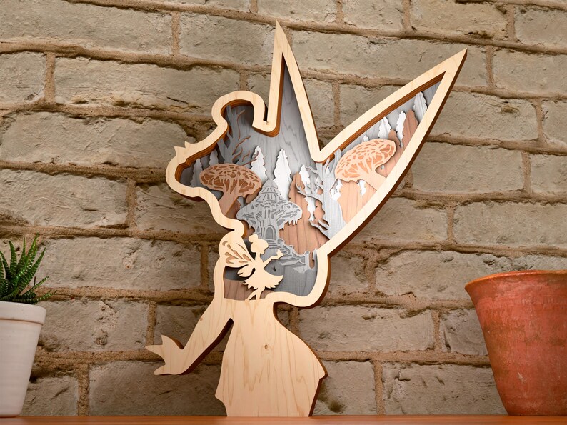 Tinkerbell Laser Cut Files - 8 Layer Art Piece for Glowforge Svg - Etsy