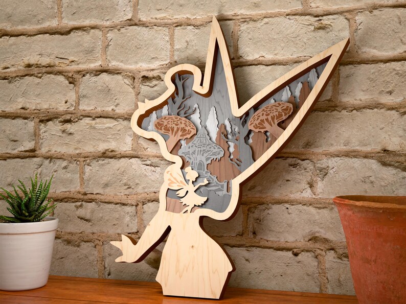 Tinkerbell Laser Cut Files - 8 Layer Art Piece for Glowforge Svg - Etsy