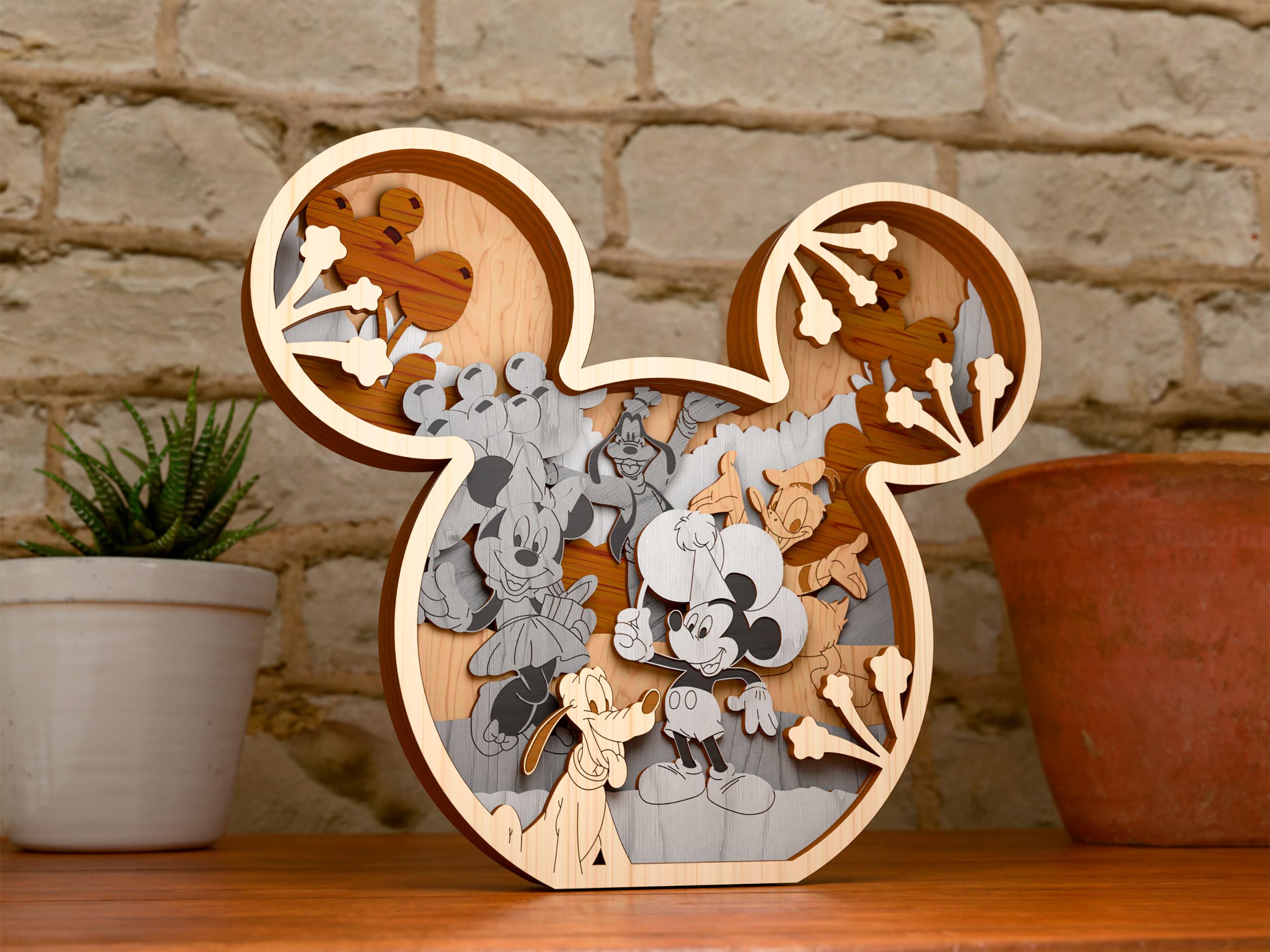 Mouse Head Laser Cut Files - 8 Layer Art Piece for Glowforge Svg - Etsy