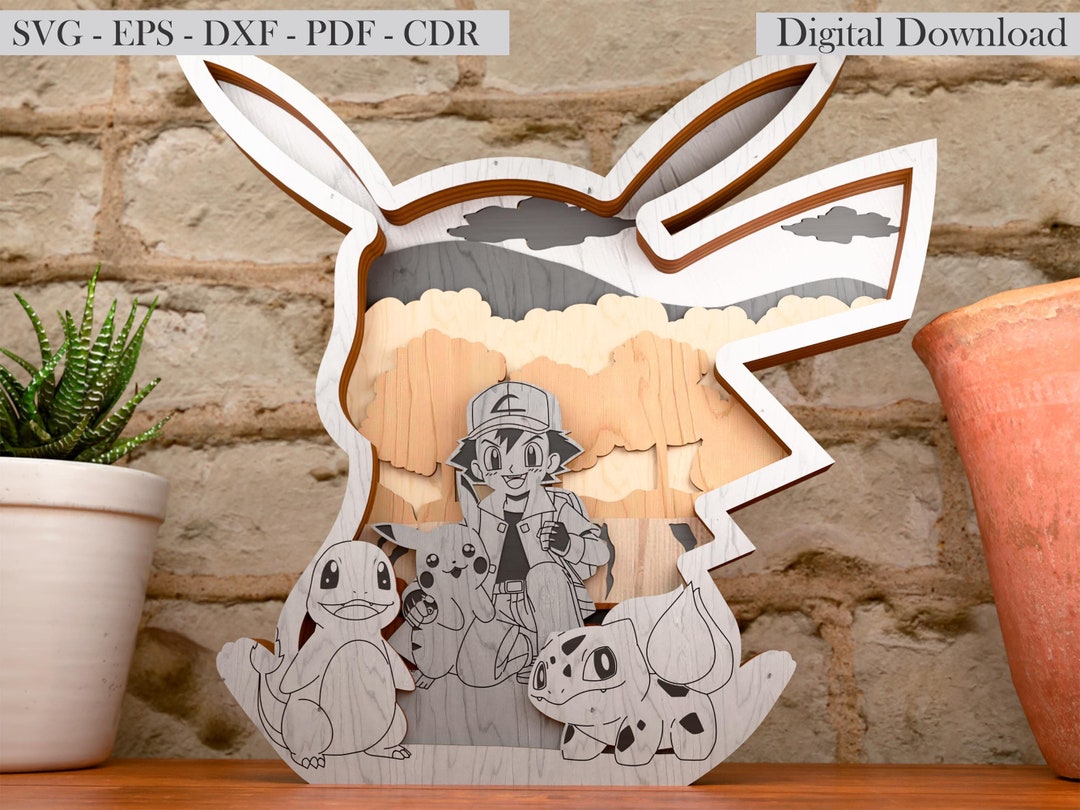 Cartoon Characters Laser Cut Files - 8 Layer Art Piece for Glowforge ...