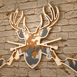 Deer Hunting Laser Cut Files, Rifle 6 Layers Svg - Etsy