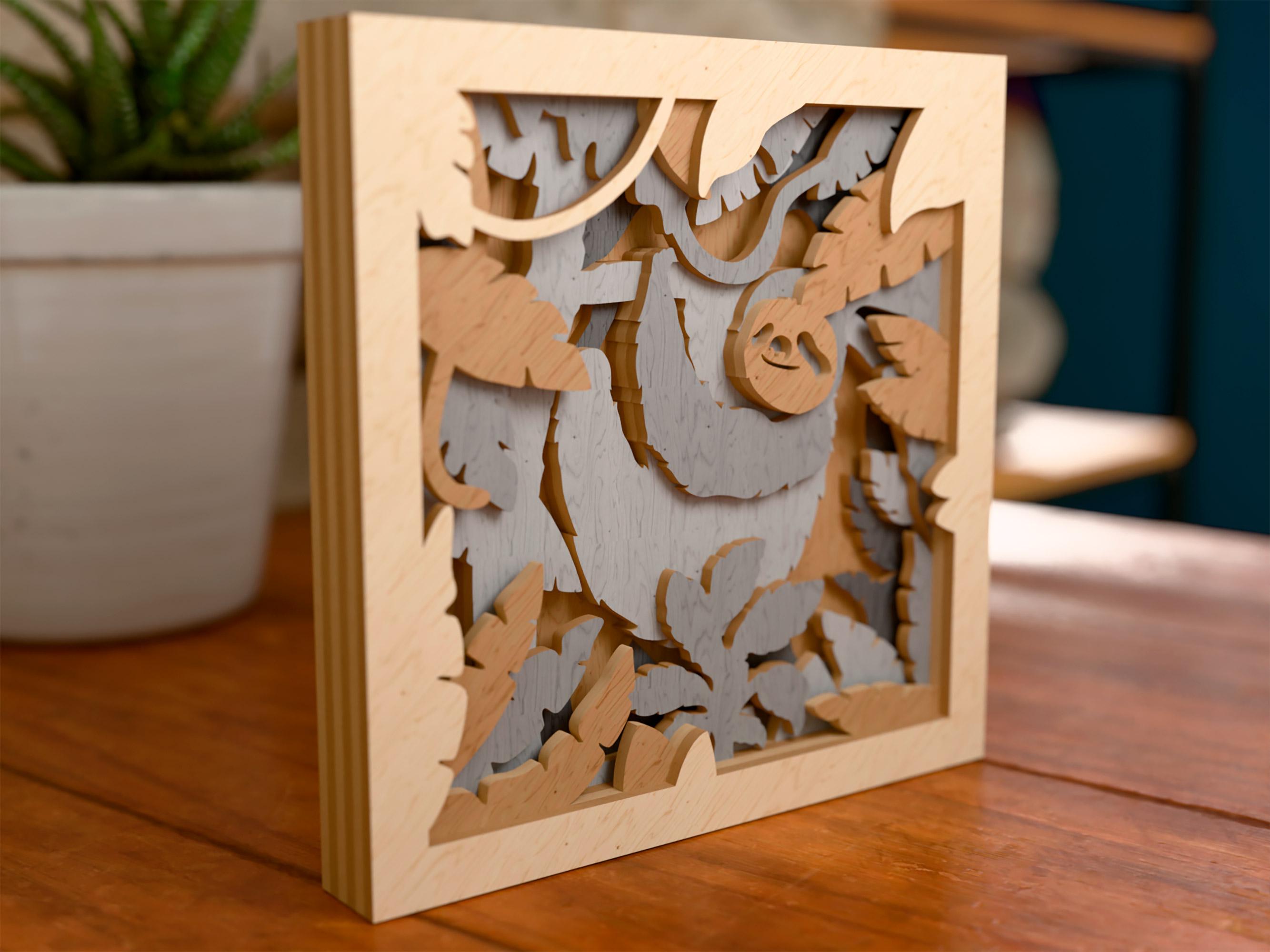 Multilayer Cute Sloth Laser SVG, Glowforge, Dxf - Etsy