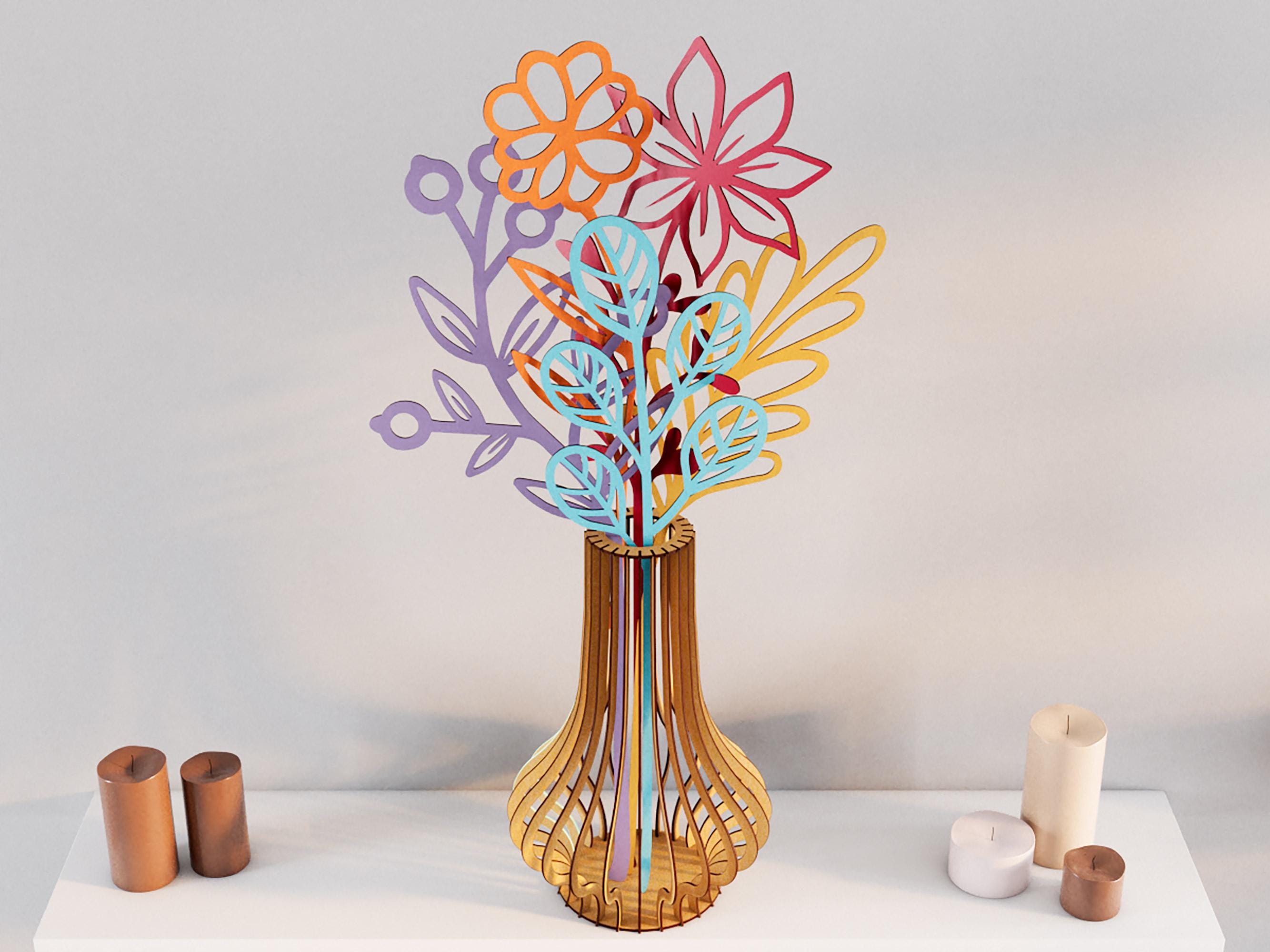 Flowers in Vase Svg Bundle Laser Cut File for Glowforge - Etsy