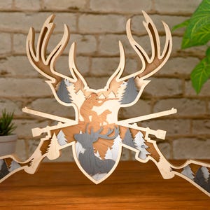 Deer Hunting Laser Cut Files, Rifle 6 Layers Svg - Etsy